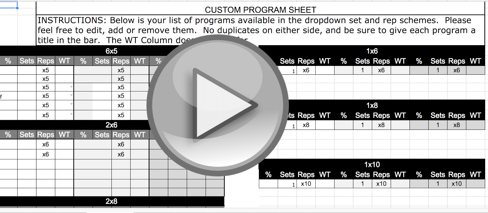 setrepsheetsplay - Excel Training Designs